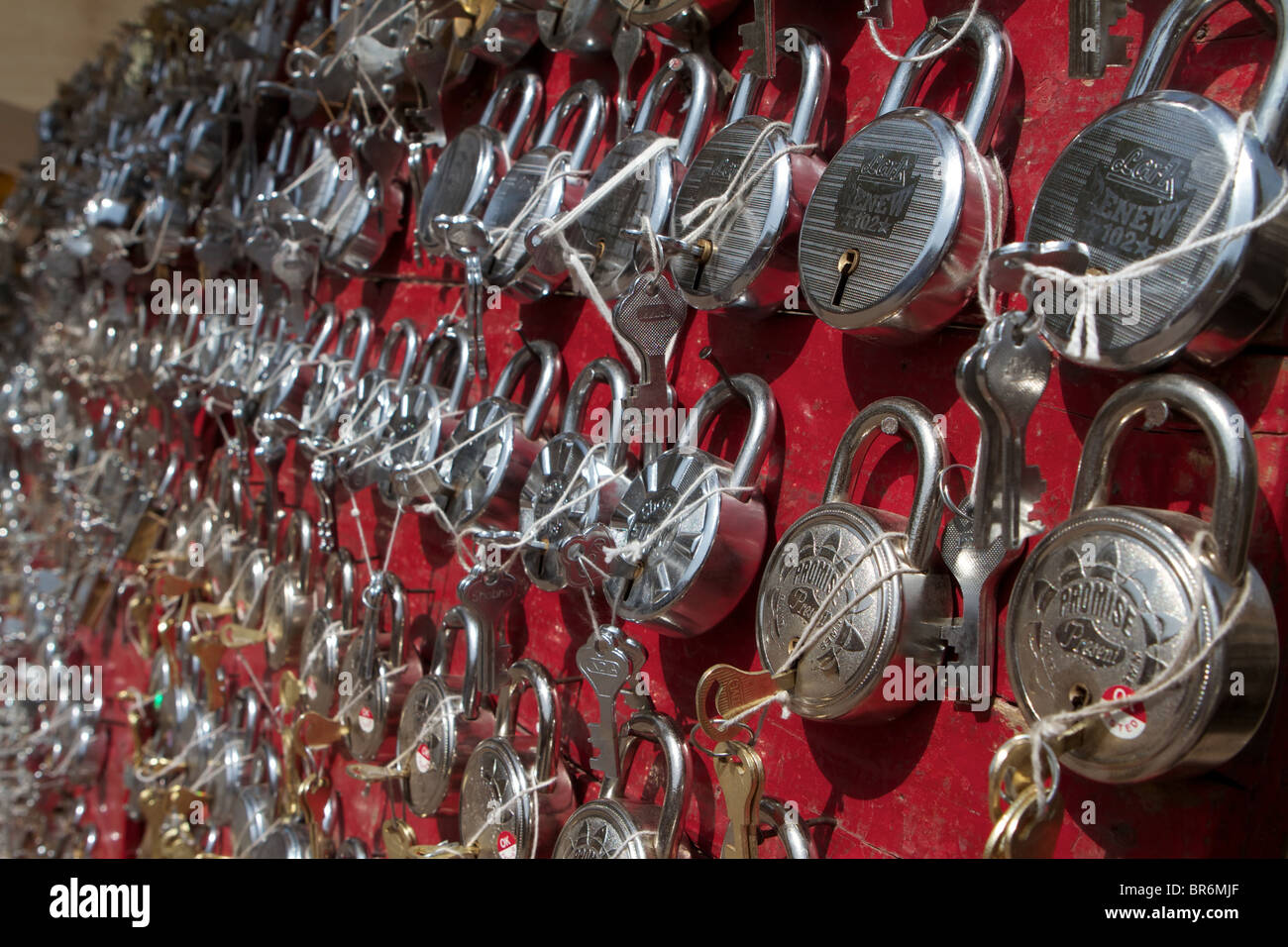 stall of indian locks Stock Photo - Alamy