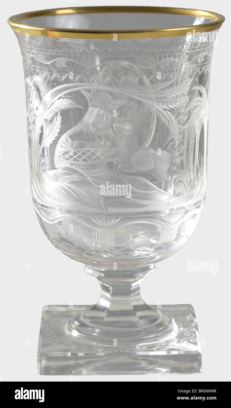 Hermann Göring - a goblet, from a hunter's table service. Cut and ...