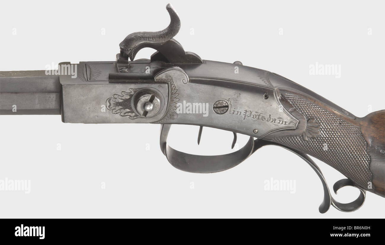 A German breechloading percussion rifle, mid 19th century. Octagonal ...