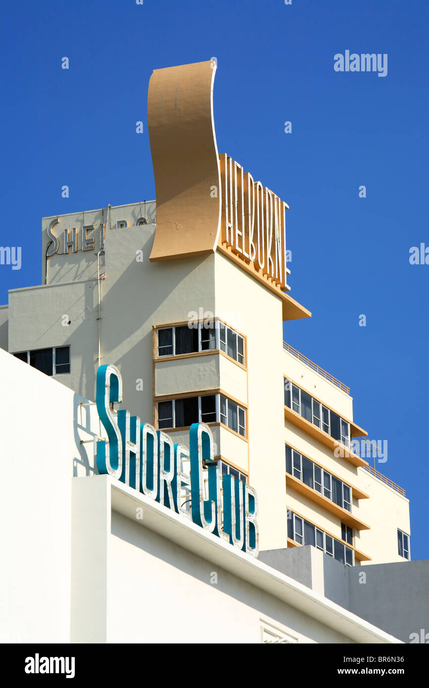 Art Deco architecture on South Beach in Miami Florida Stock Photo - Alamy