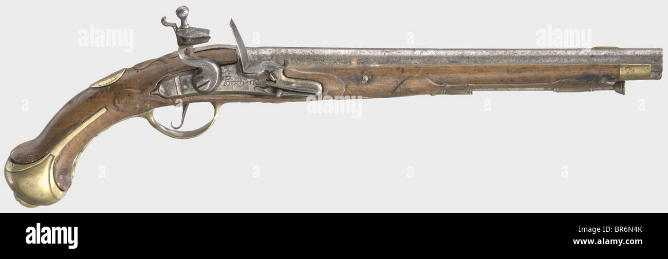 A cavalry pistol model 1742., Smooth bore in 17 mm calibre with inset ...