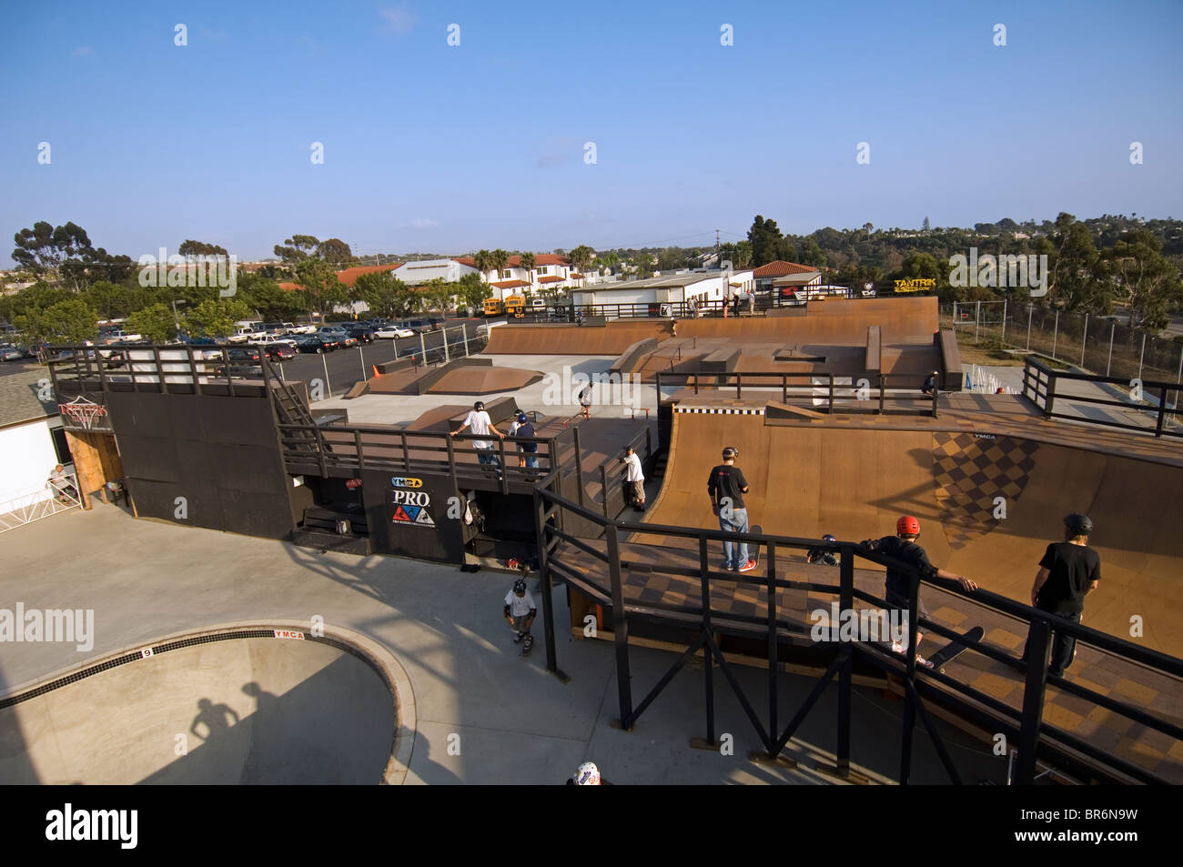 Overview of a part of the skatepark of Encinitas Stock Photo - Alamy