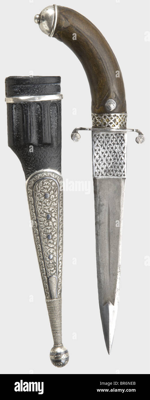 A Caucasian dagger in the shape of a revolver, circa 1880. Afghan blade ...
