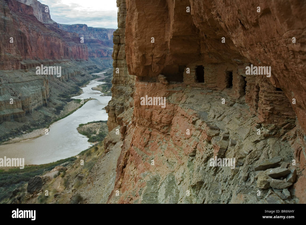 indian ruins on cliff above river Grand Canyon Arizona Stock Photo - Alamy