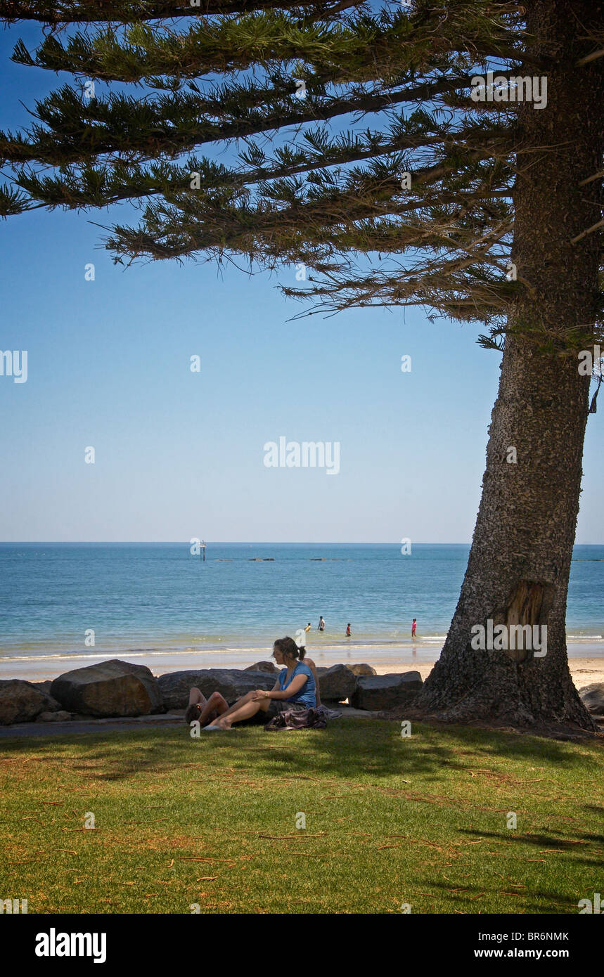 Taking time out at Manly Beach, NSW Austrailia Stock Photo - Alamy