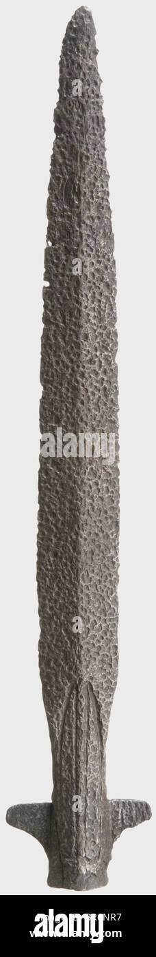 A German winged lance, 9th/10th century. Sturdy, ridged blade on a ...