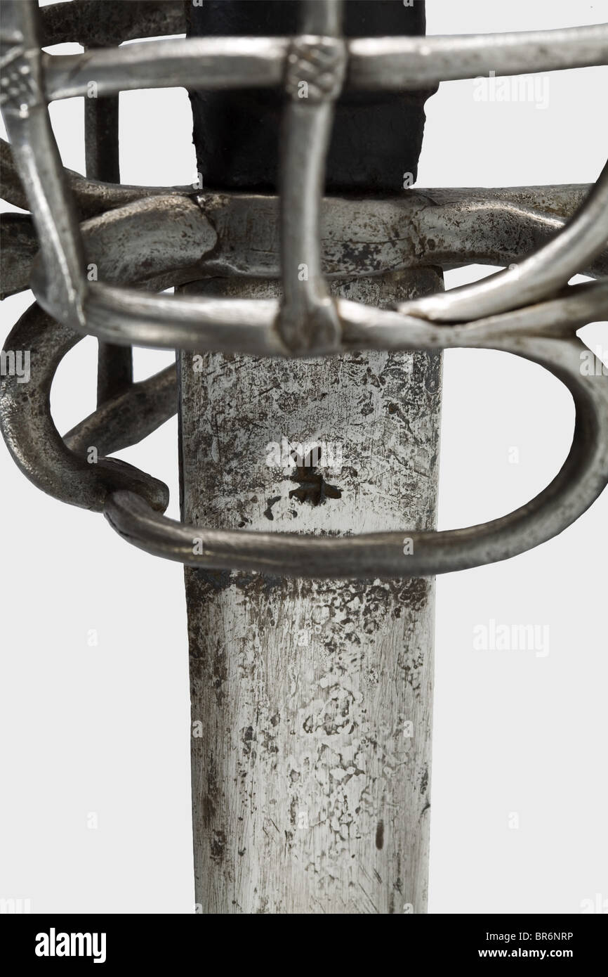 A basket-hilt sabre, Southern Germany/Styria circa 1580. Curved blade ...