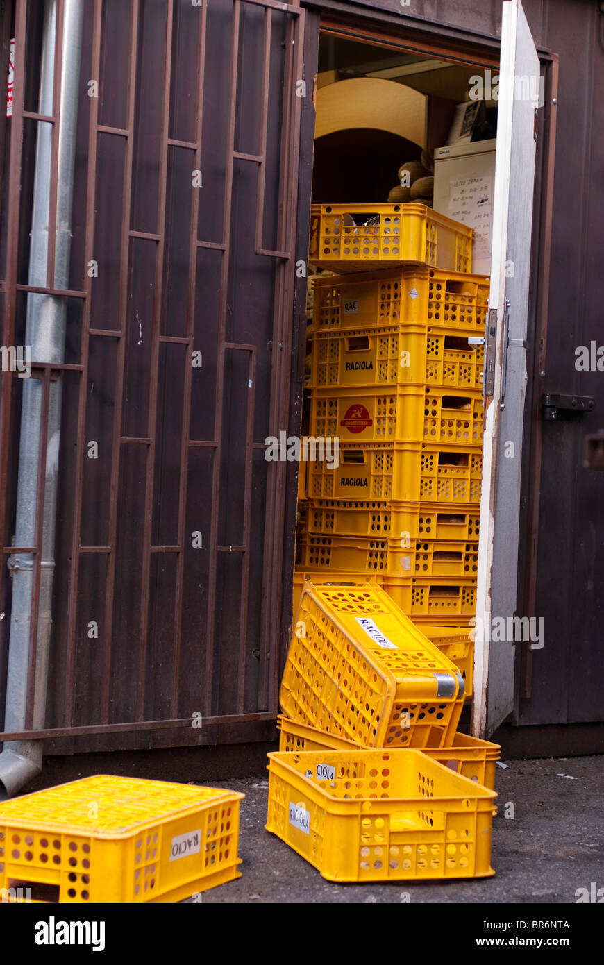 Plastic boxes overflow Stock Photo - Alamy