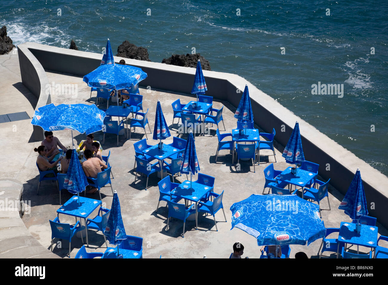 Café at Port Moniz Public tidal Pools Stock Photo - Alamy