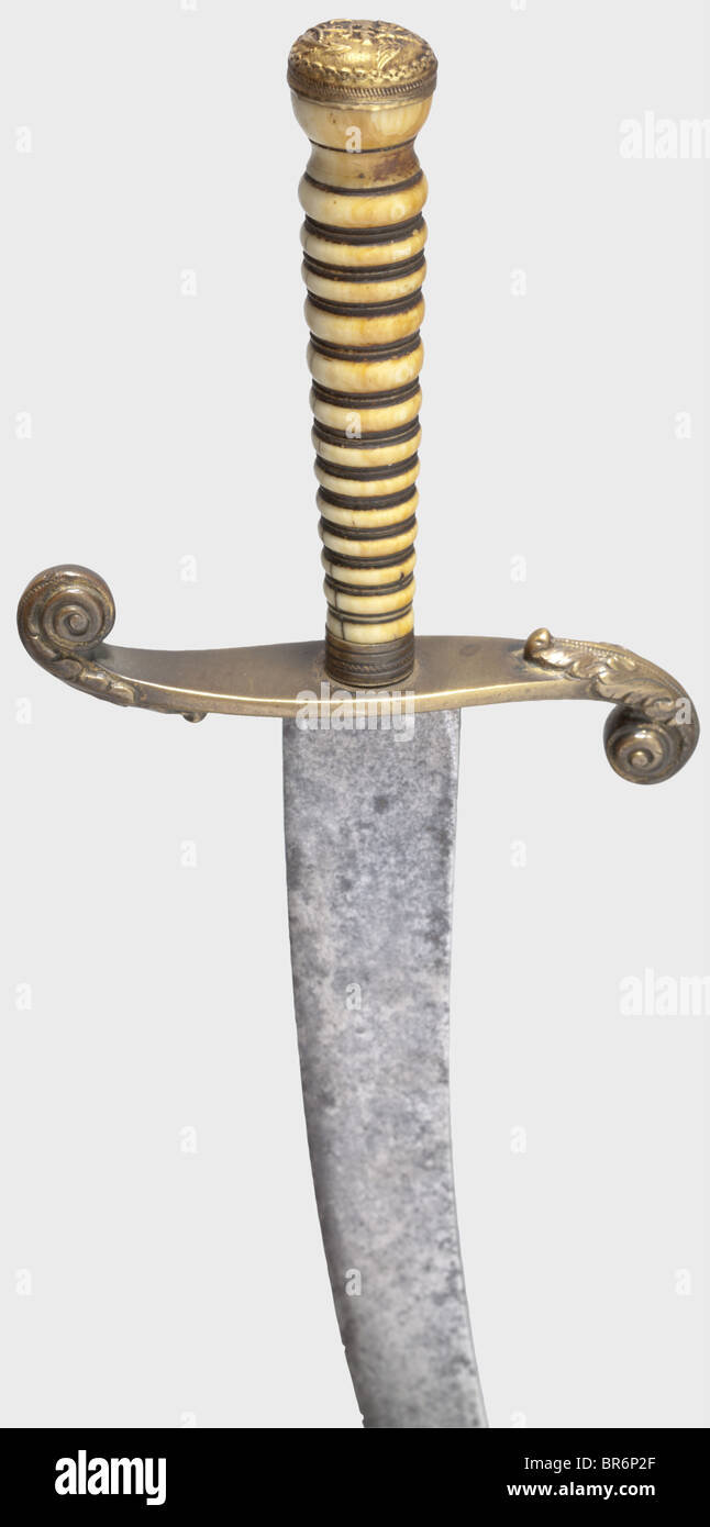 Royal Prussian Navy - an officer's dagger, circa 1850. Curved single ...