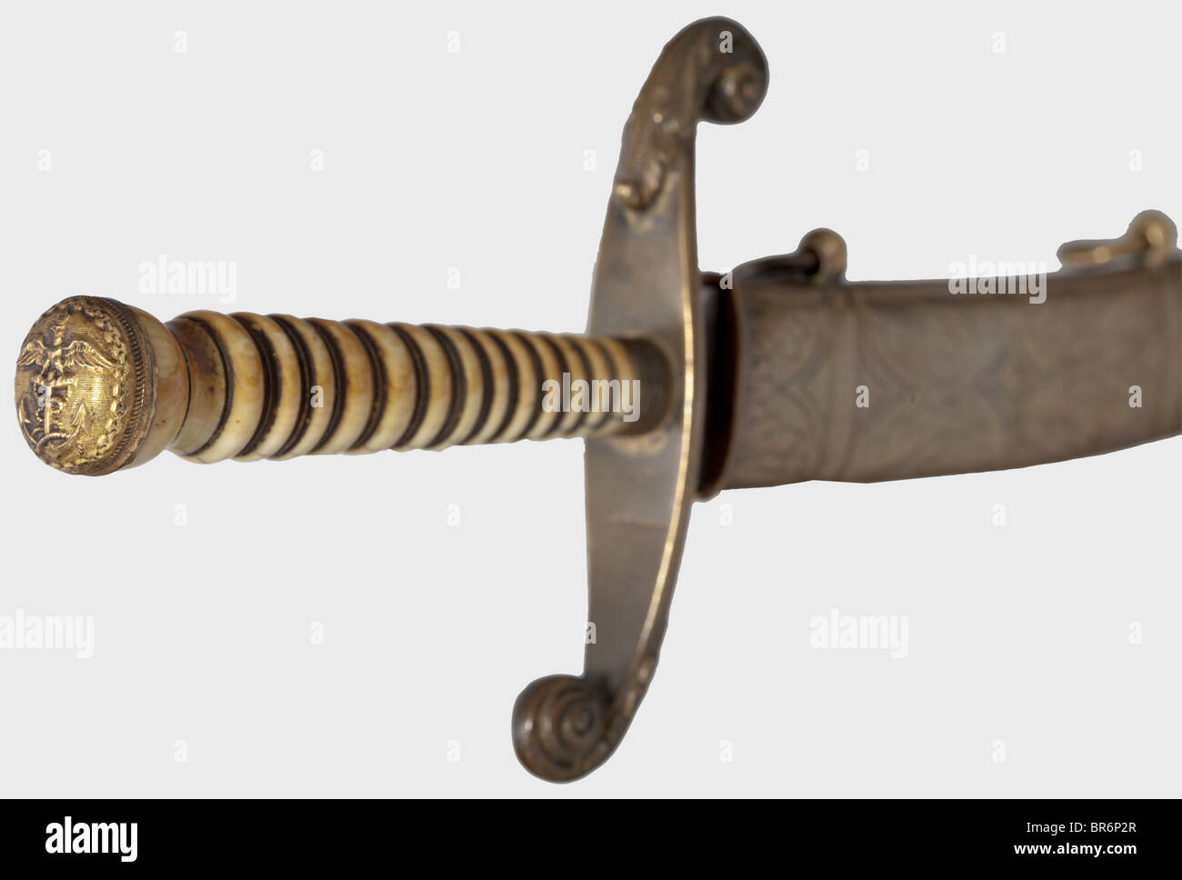 Royal Prussian Navy - an officer's dagger, circa 1850. Curved single ...