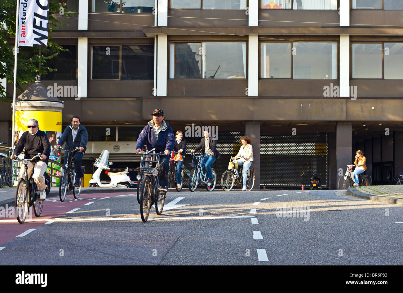 Dutch cyclists, Amsterdam, Holland Stock Photo - Alamy
