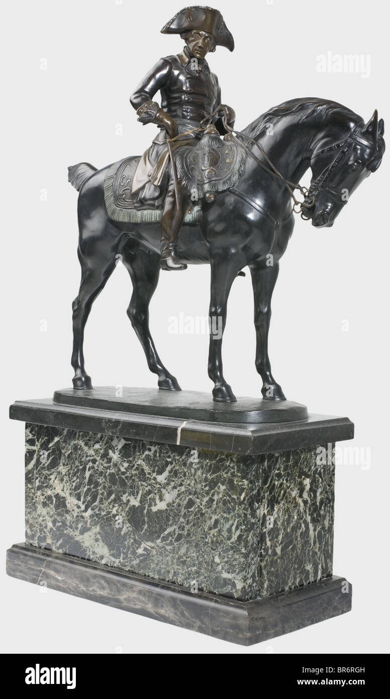 Rudolf Kaesbach (1873 - 1955) - Frederick the Great, a bronze statue of ...