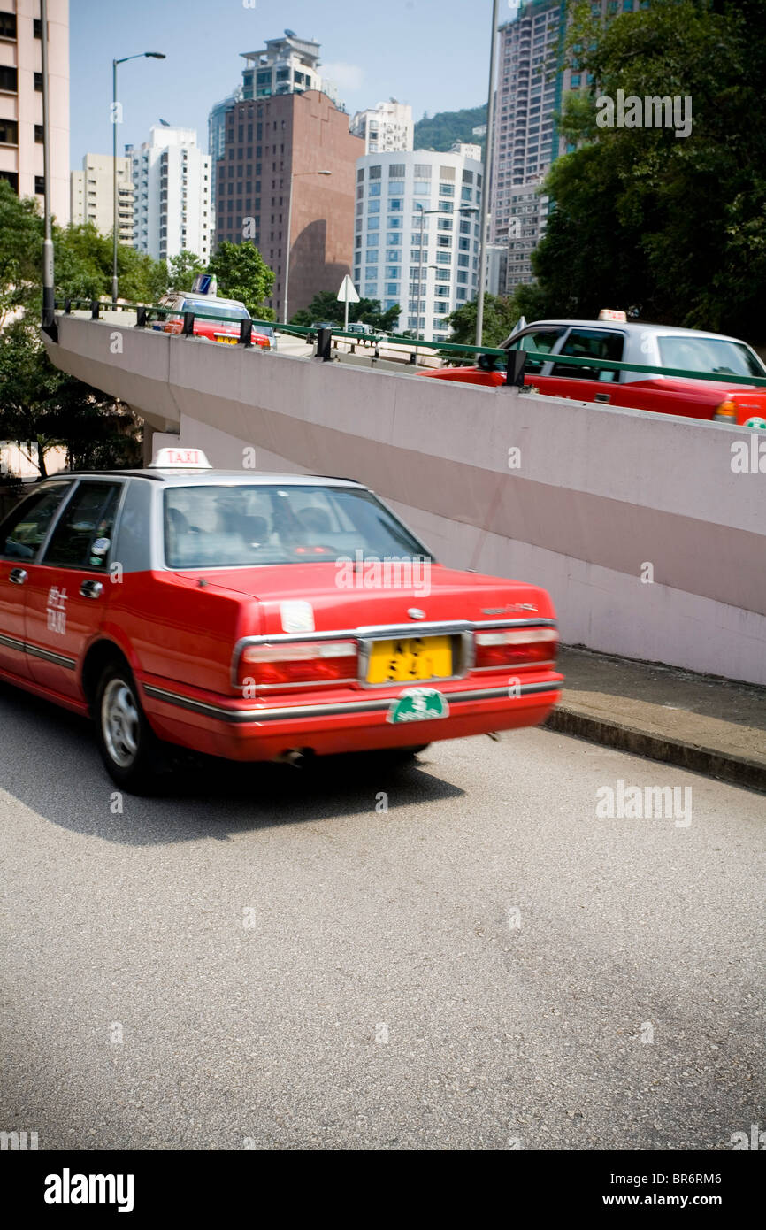 The famous red taxi's of Hong Kong China Stock Photo - Alamy