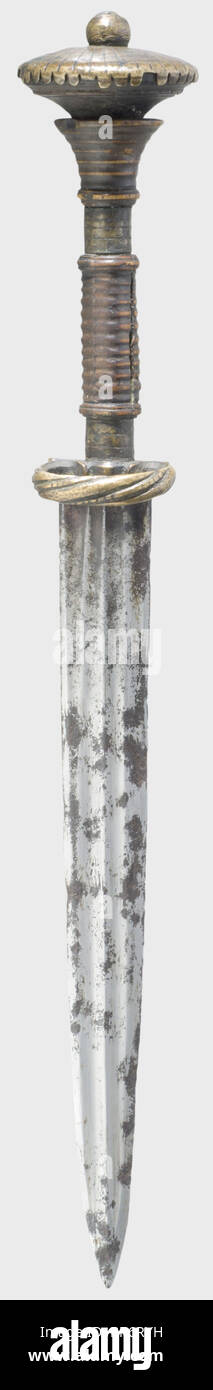 A German Landsknecht dagger, circa 1510/20. Slender double-edged blade ...