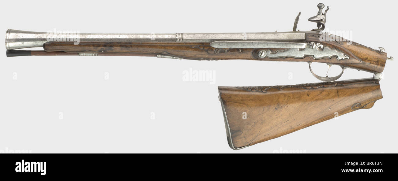 A flintlock blunderbuss with folding stock, France/Italy, circa 1760 ...