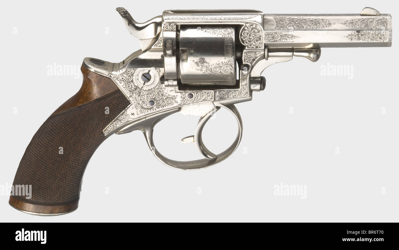 A Tranter revolver, engraved, nickel-plated, in its case, cal..380, no ...