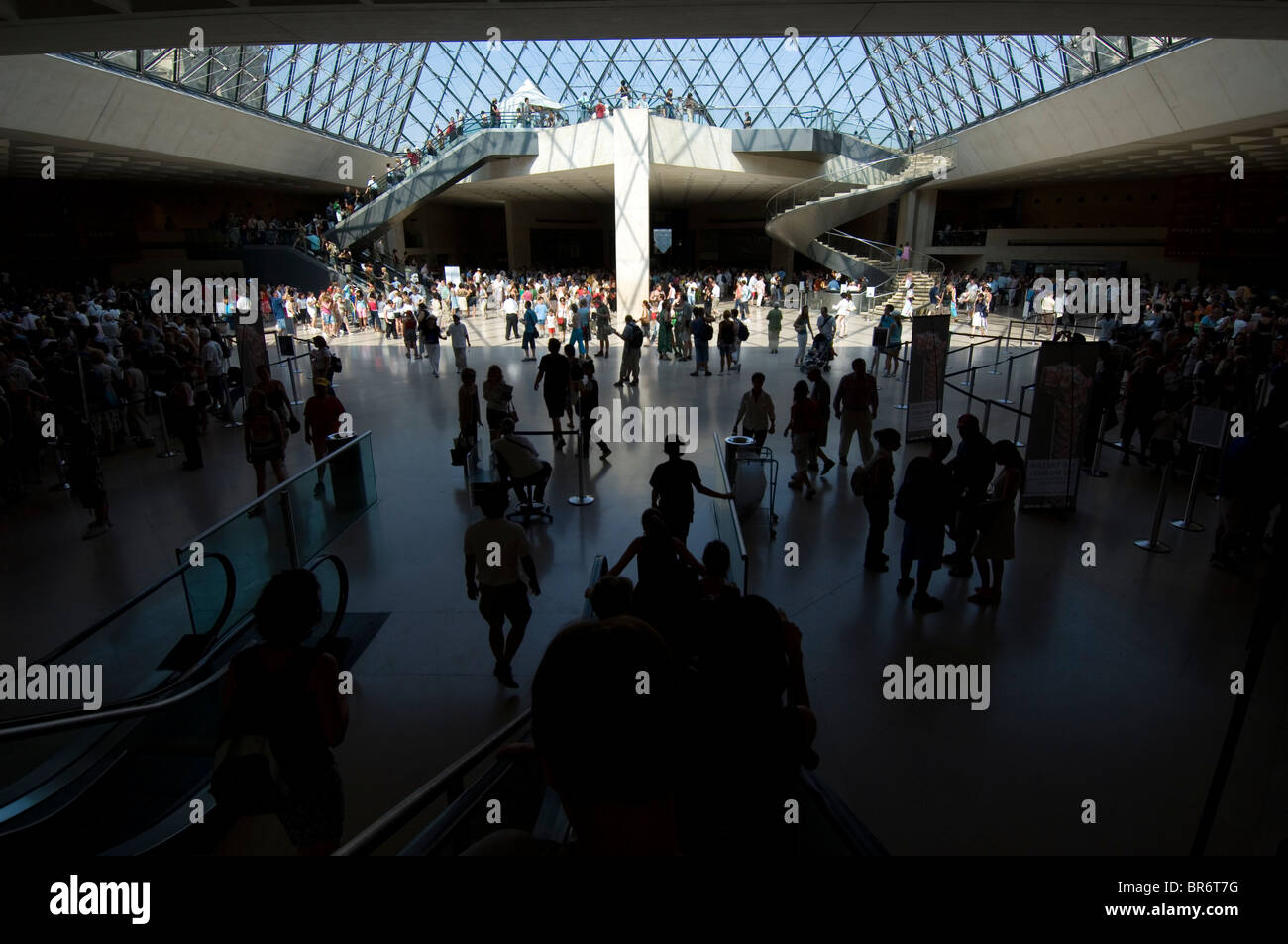 Inside the pyramid of the Louvre Museum Paris France Stock Photo - Alamy