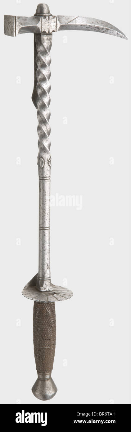 A German war hammer, probably Saxony, circa 1600. Slightly curved beak ...