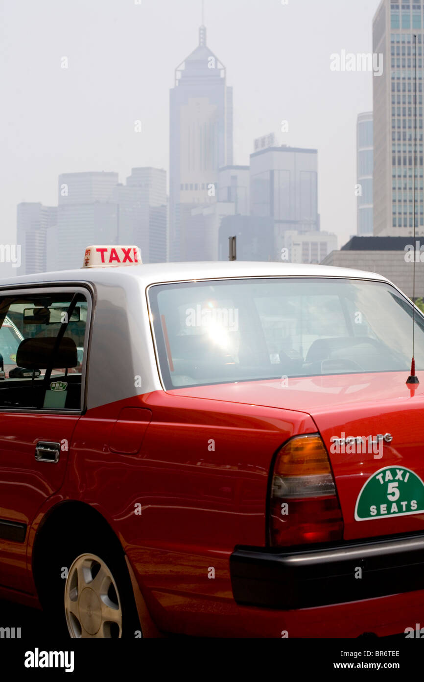 The famous red taxi's of Hong Kong China Stock Photo - Alamy