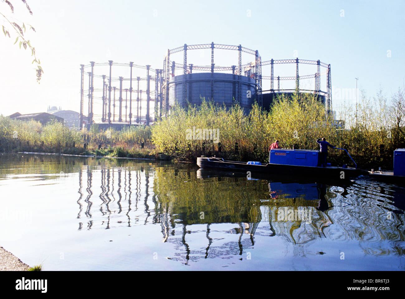 Gas Holders, Victorian, Camley Street, Kings Cross, London, from ...