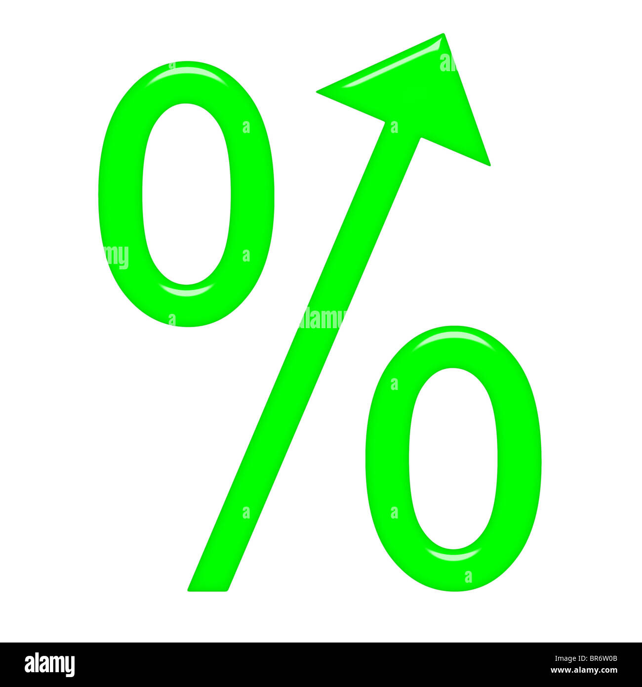 3d percent symbol with arrow directed up Stock Photo - Alamy