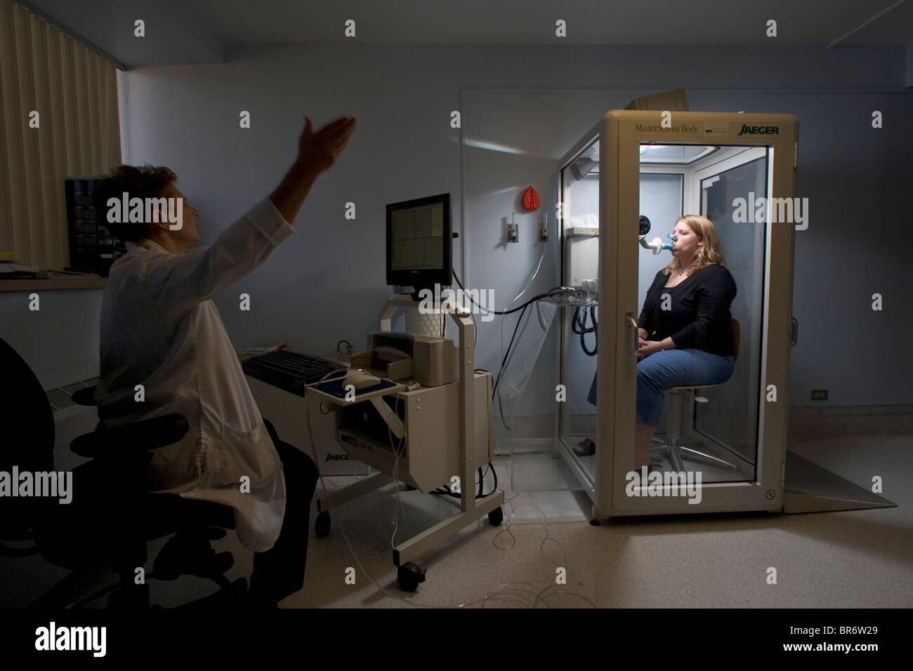 a bronchial provocation test at National Jewish in Denver CO Stock ...