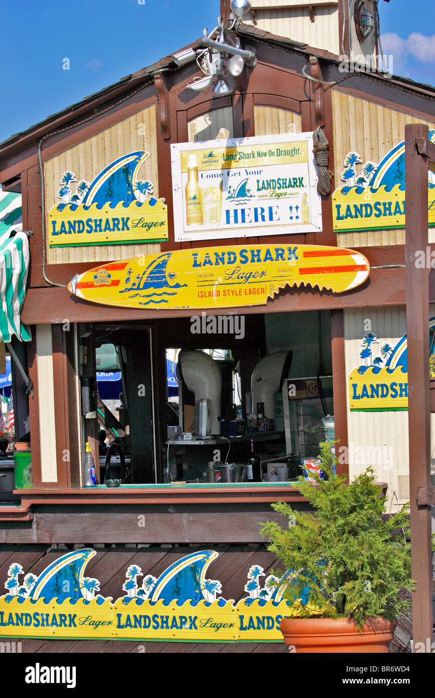 Outdoor bar on the Nautical Mile area of Freeport Long Island NY Stock ...