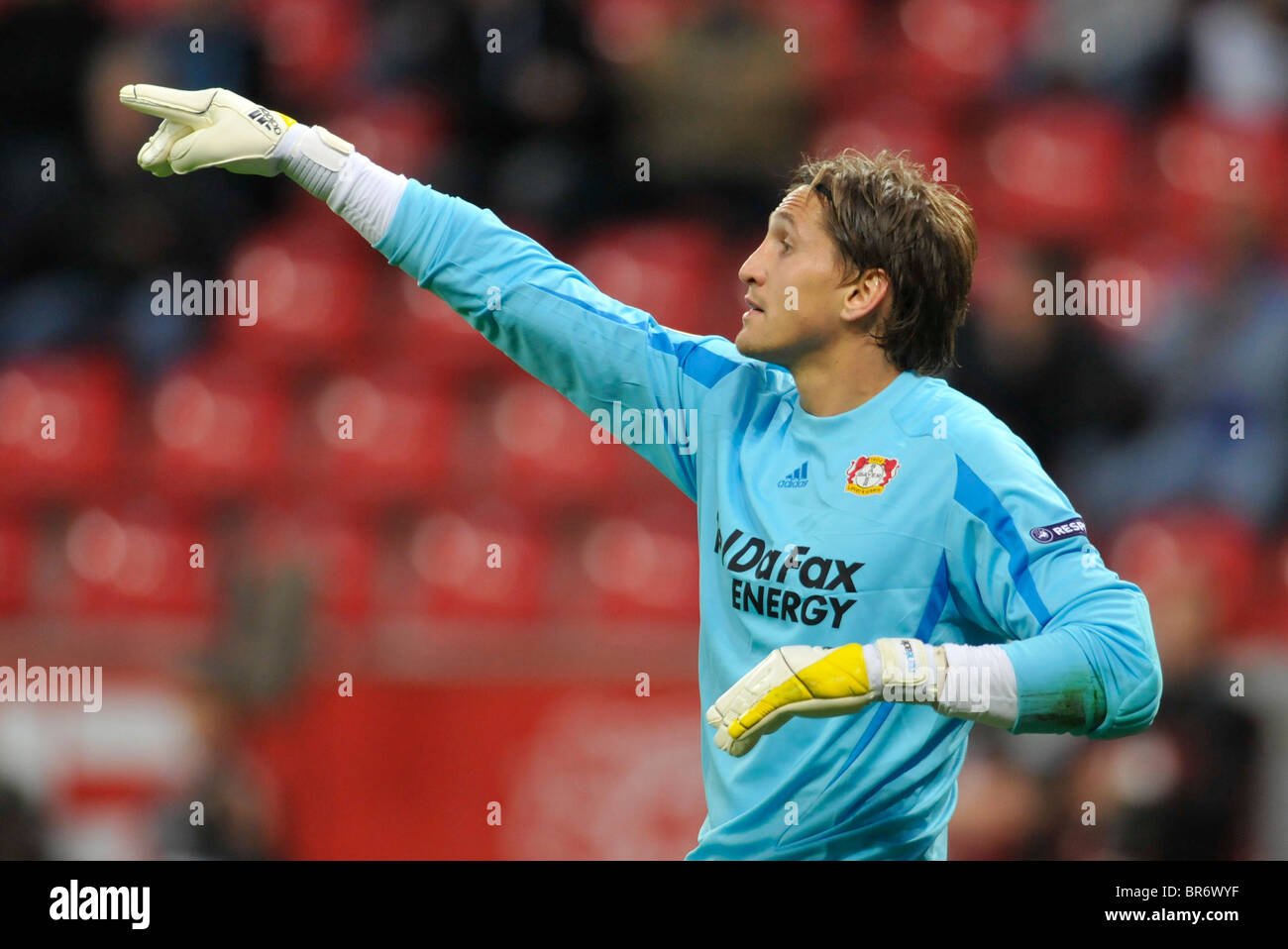 Rene Adler, goalkeeper Bayer 04 Leverkusen, Europe League match ...