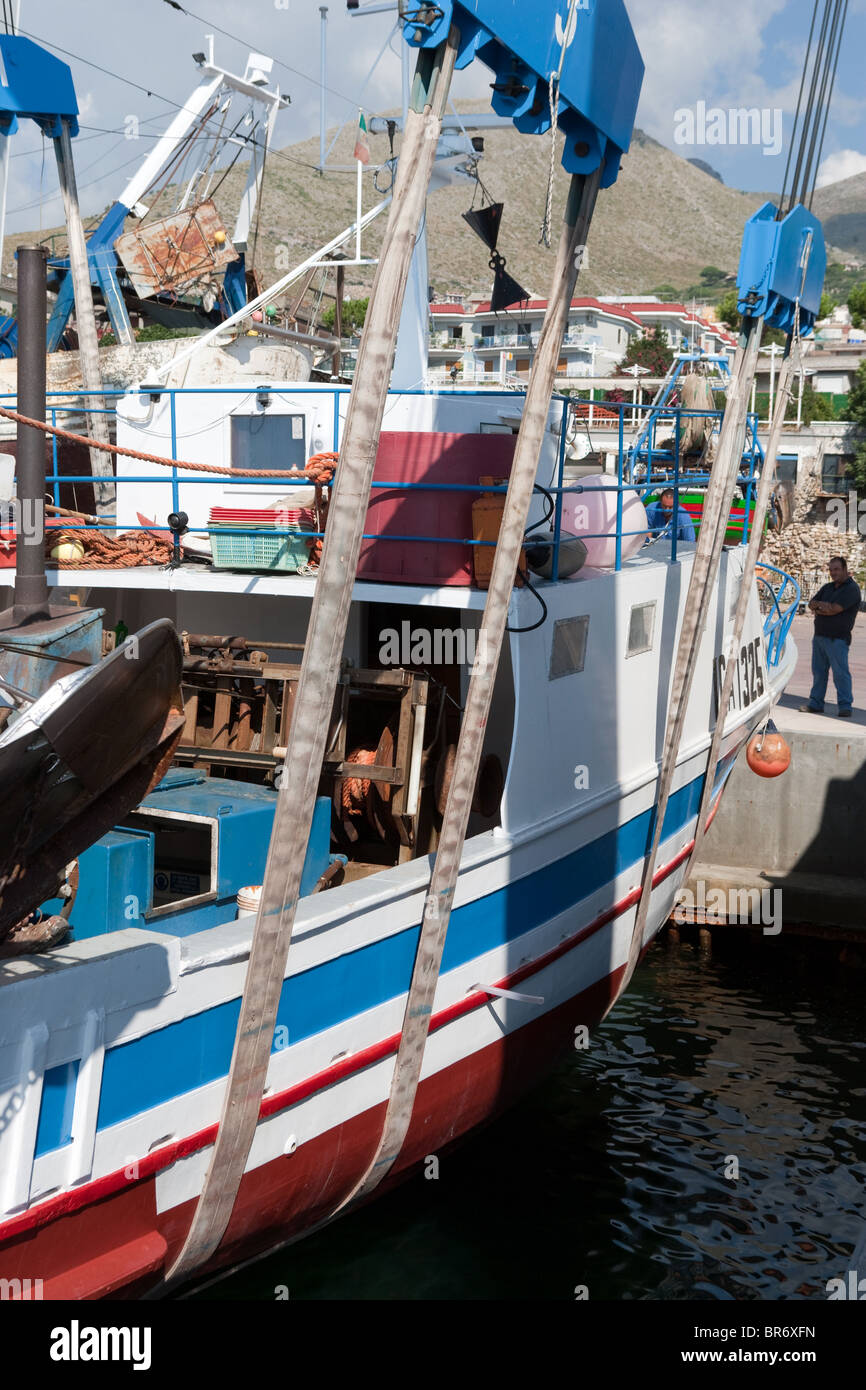Fishing boats trawlers in shipyard Mediterranean sea Formia Campania ...