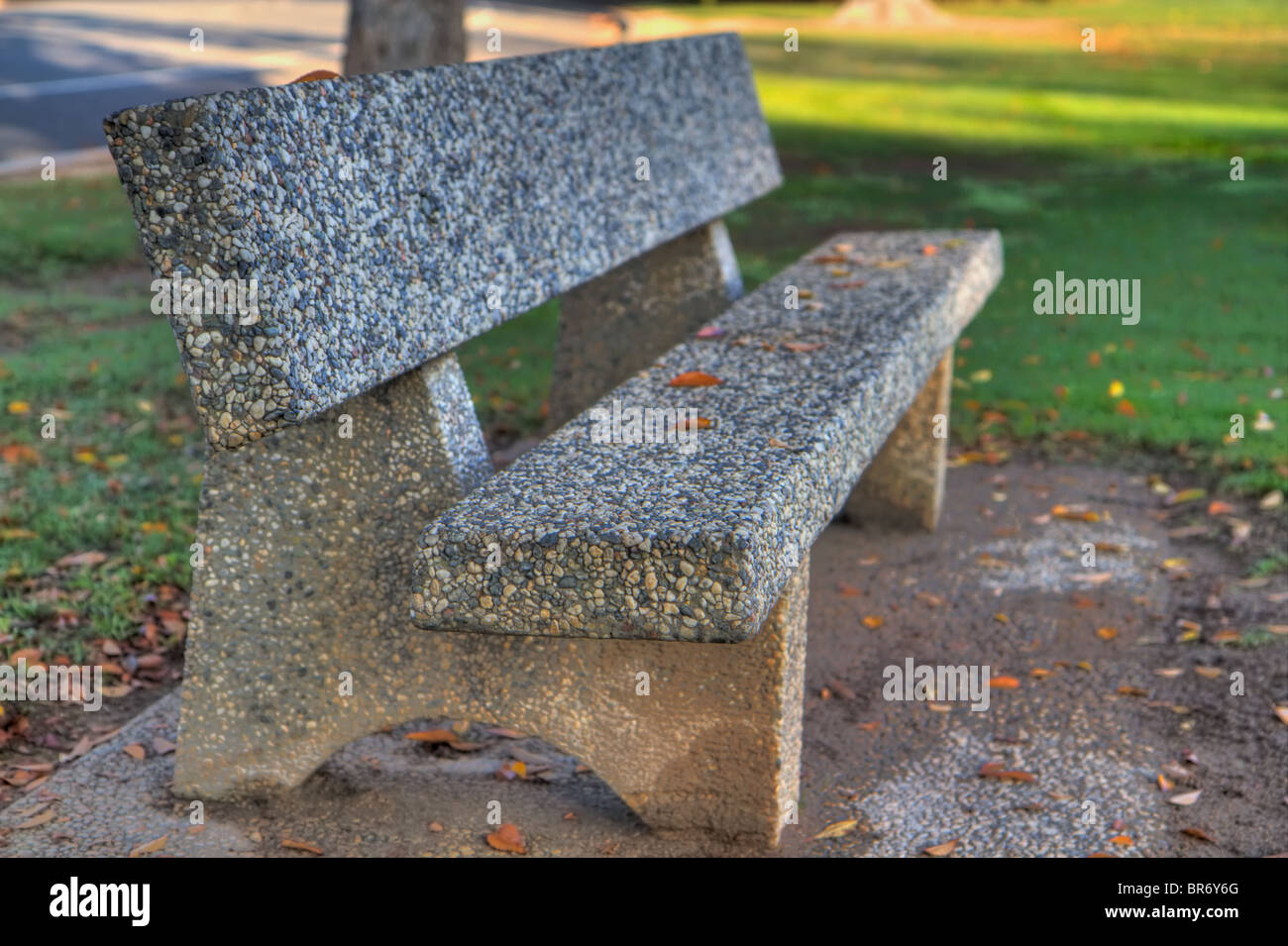 Stone park bench hi-res stock photography and images - Alamy