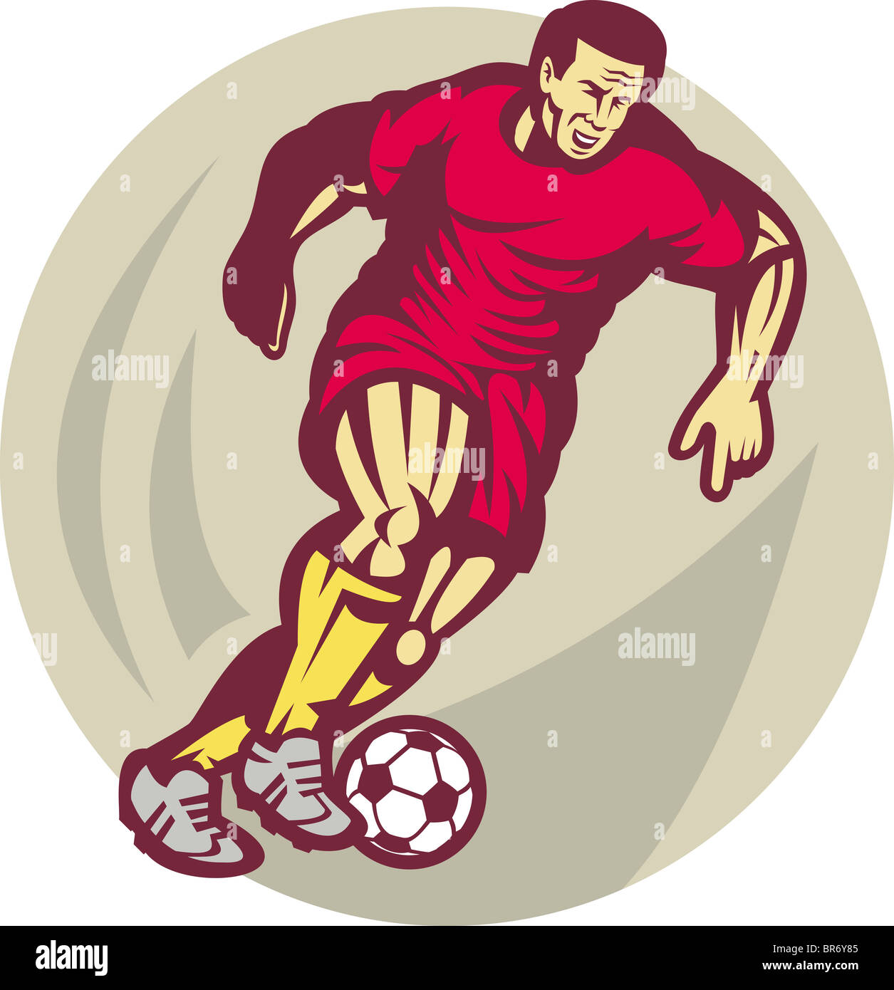 Illustration soccer player kicking ball hi-res stock photography and ...