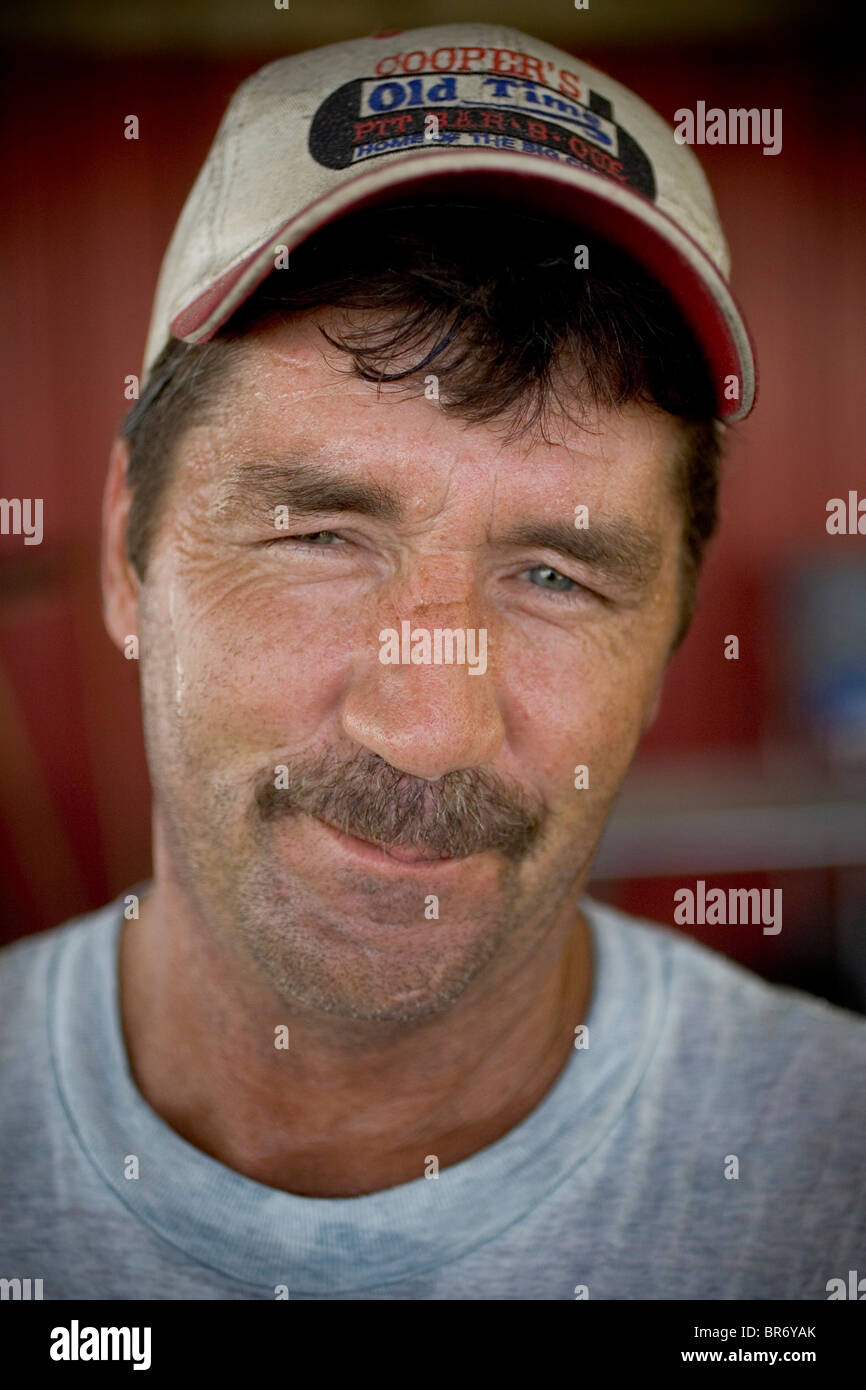 A male chef at a Texas barbeque restaurant Llano Texas Stock Photo - Alamy