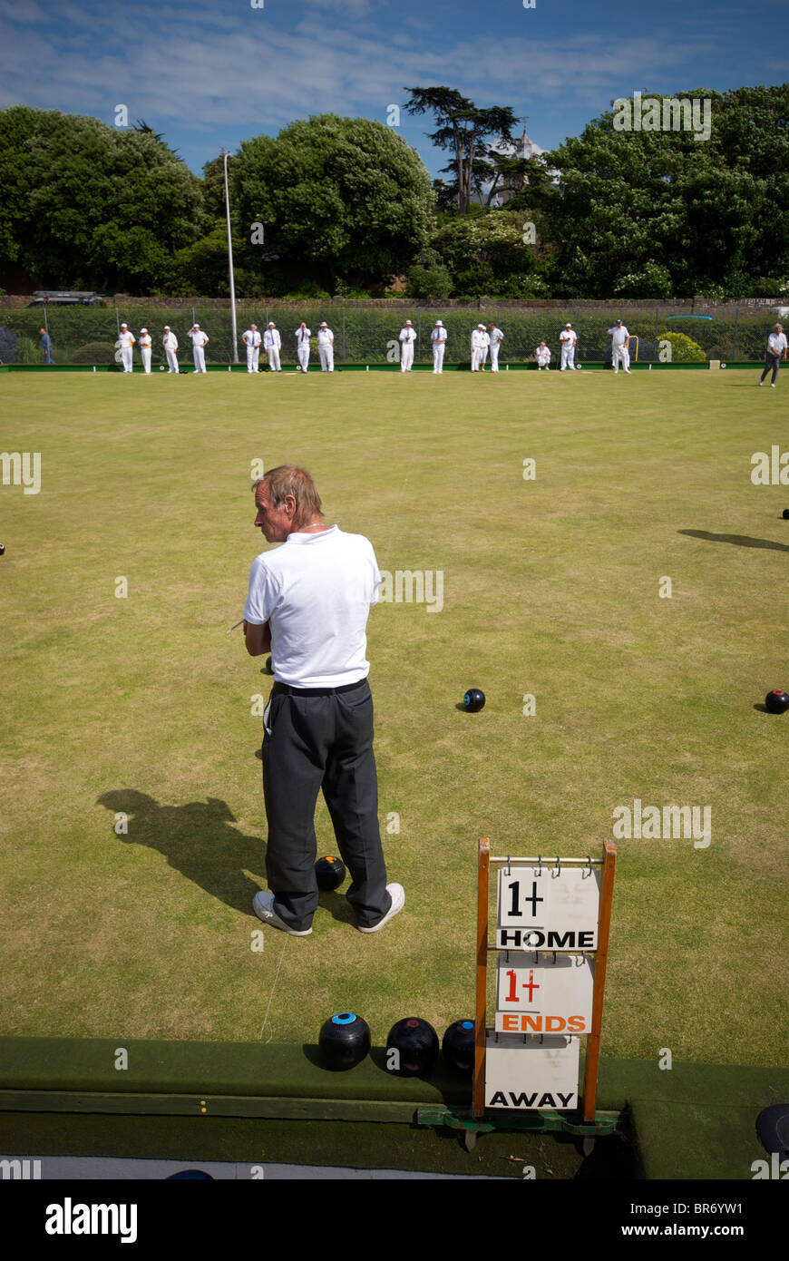 Clevedon North Somerset UK Bowls Club Green Stock Photo - Alamy