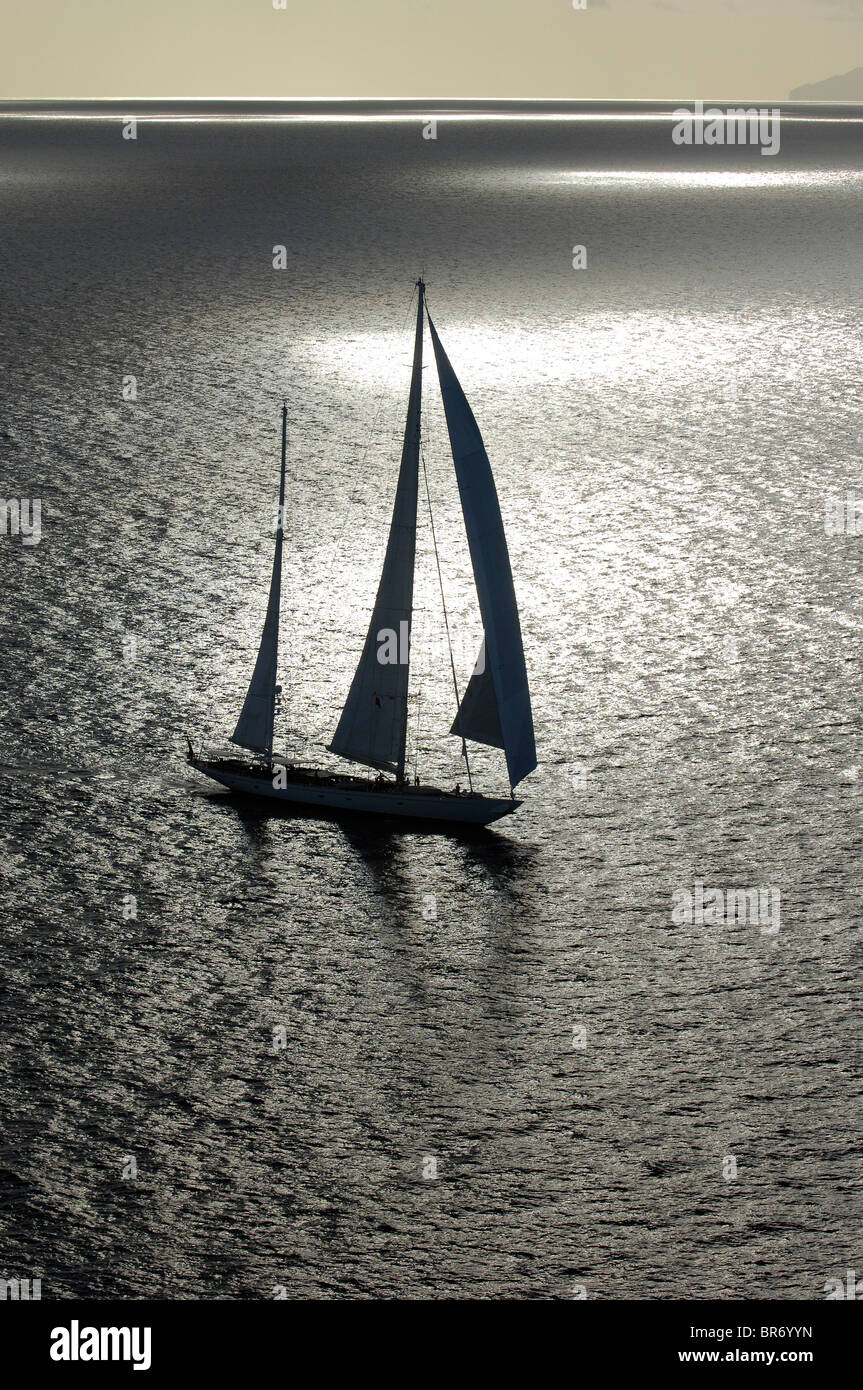 SY "Adele", 180 foot Hoek Design, underway just off the Antigua coast ...