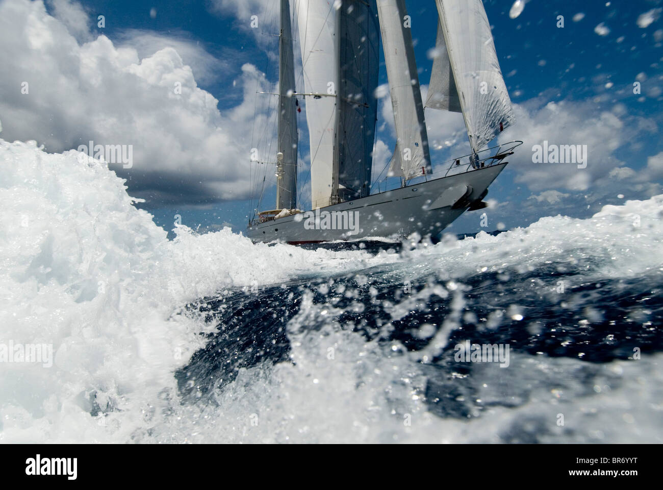 SY "Adele", 180 foot Hoek Design, sailing from St Barts to St Martin ...