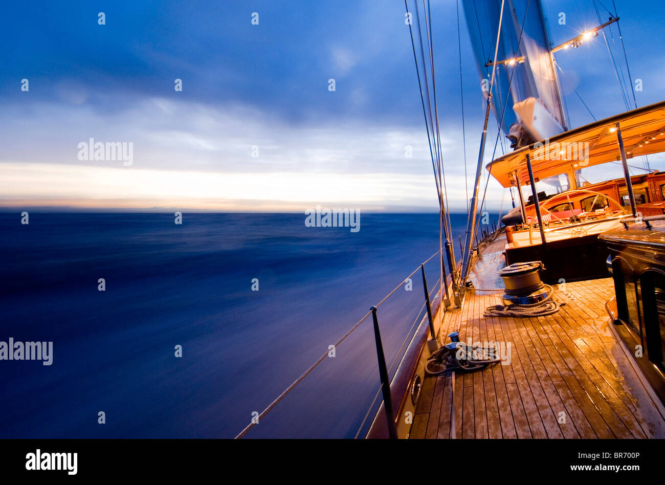 Evening sailing onboard SY "Adele", 180 foot Hoek Design, as she sails ...