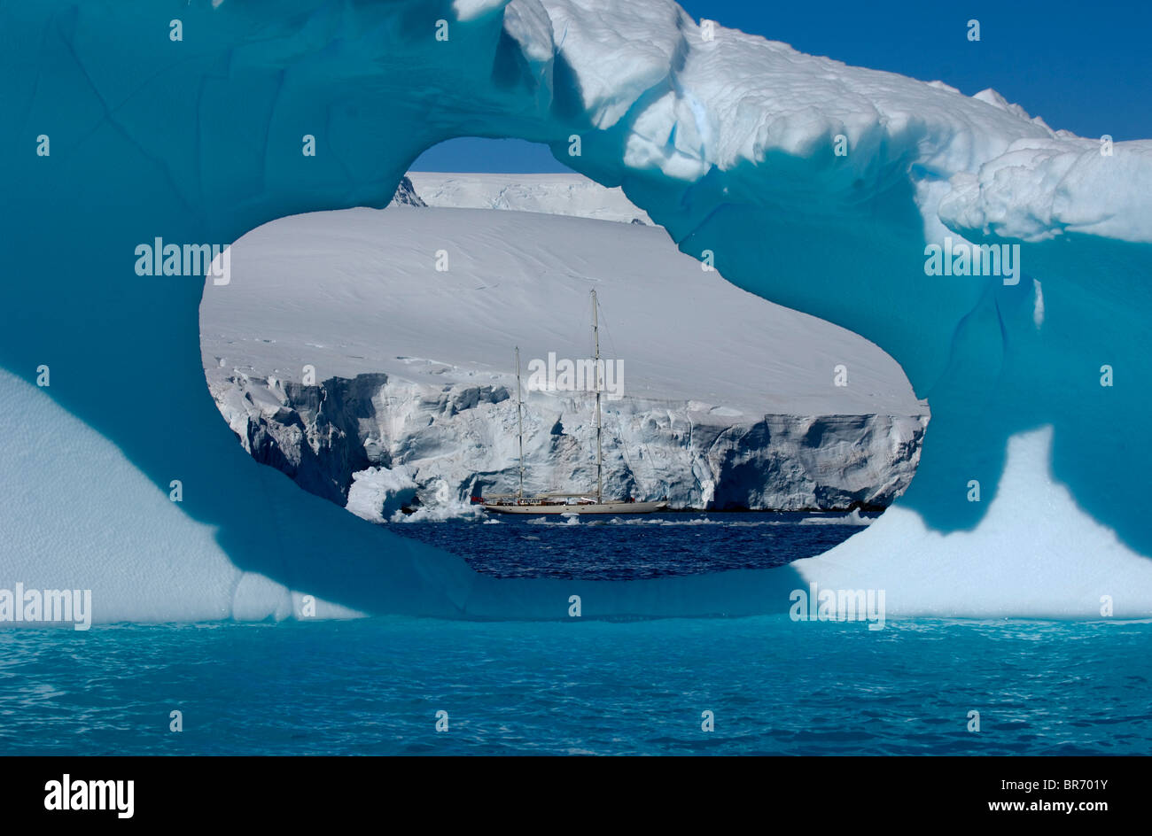 SY "Adele", 180 foot Hoek Design, seen in the distance through an ice ...