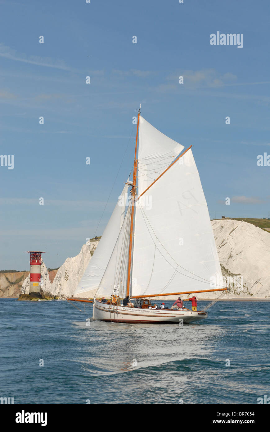 Pilot Cutter "Polly Agatha" sailing past the Needles Lighthouse during ...