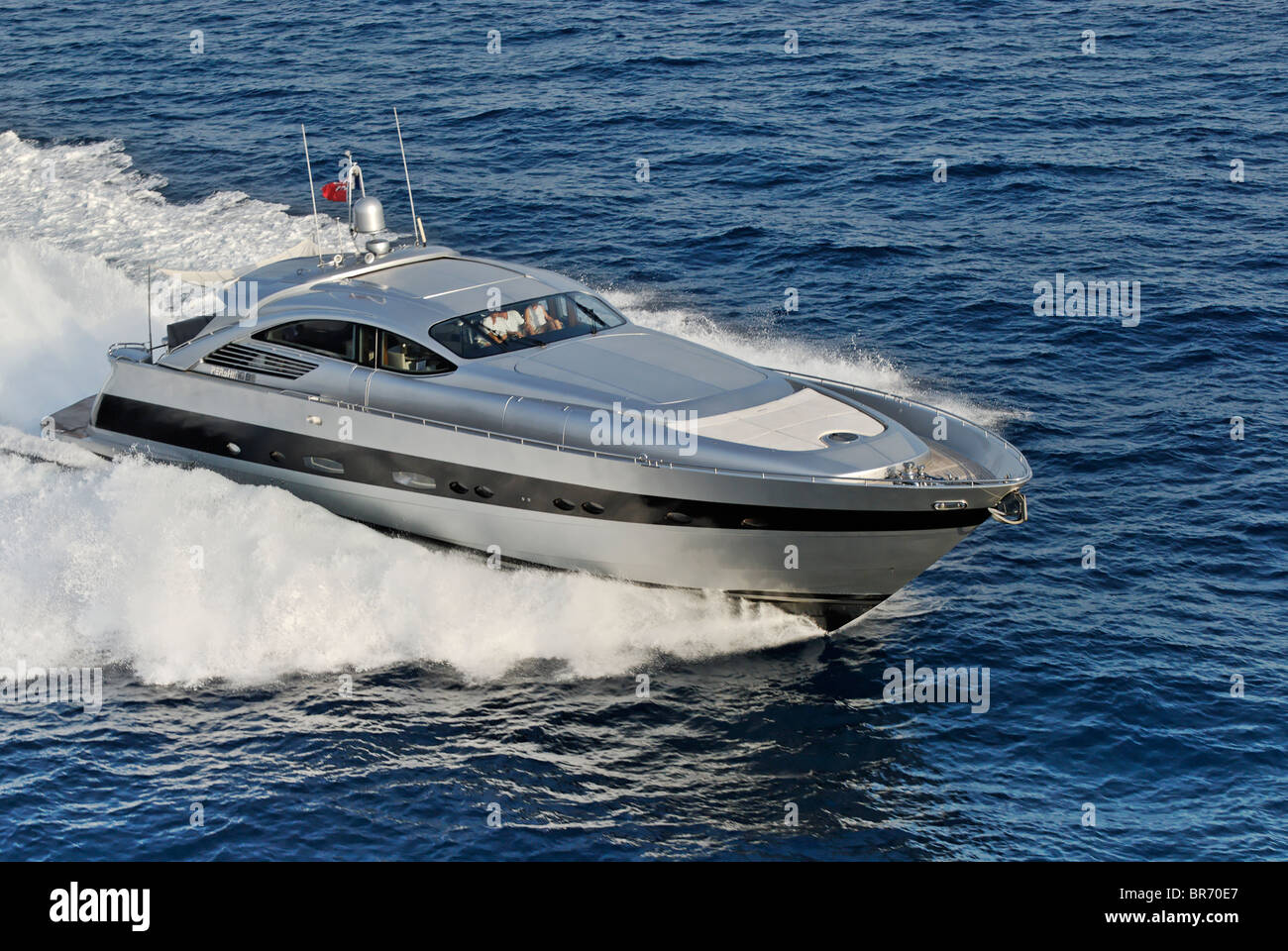 Pershing 88 "Zen" at speed off Cannes on the Cote d'Azure, French ...