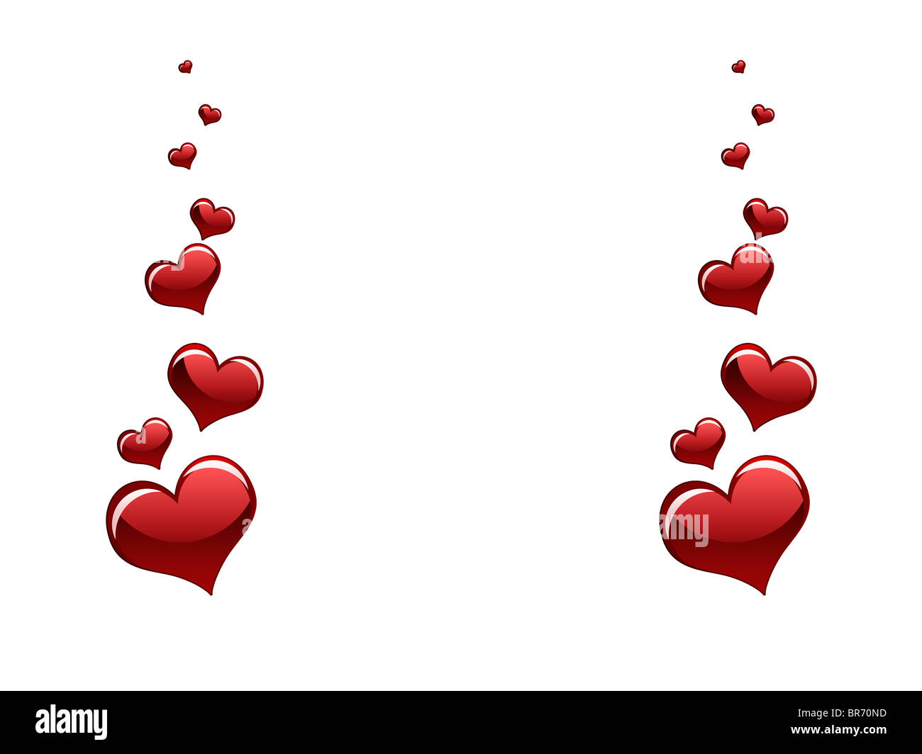 Various size heart shapes on white background Stock Photo - Alamy