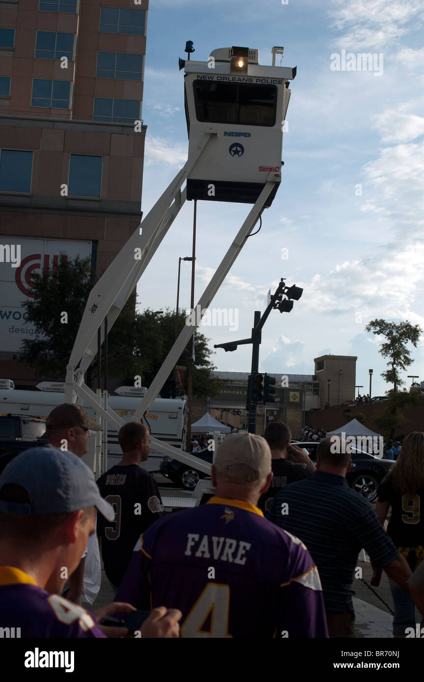 Police mobile tower unit, NFL game New Orleans Saints v Minnesota ...