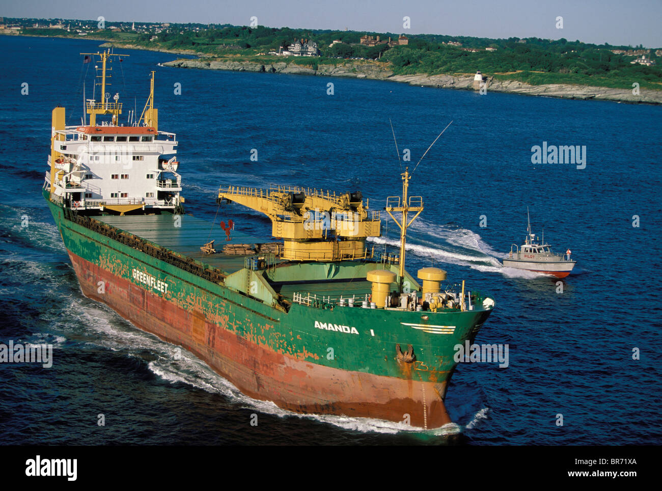 Tanker "Amanda", with pilot boat in attendance, leaves Narragansett Bay ...