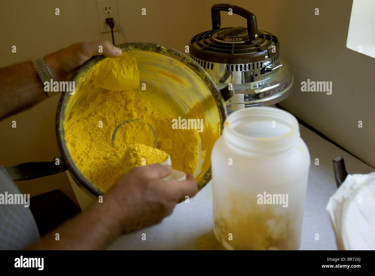 A man harvests pollen at his farm in Sedalia Missouri Stock Photo - Alamy