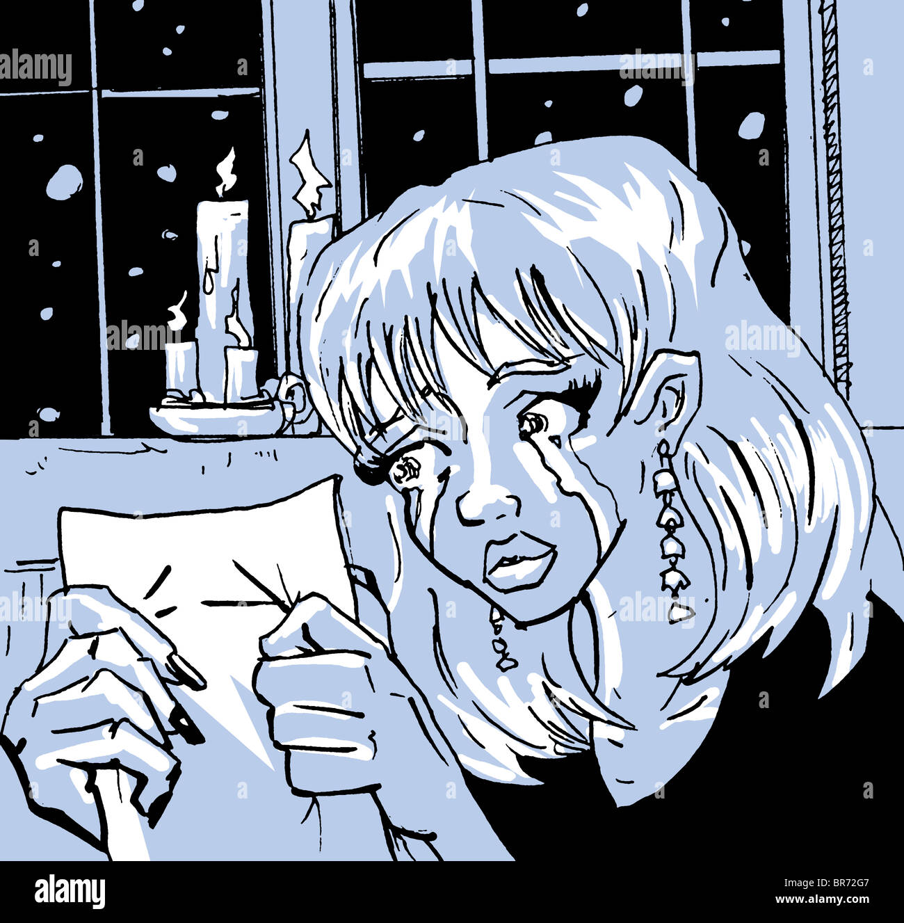 Cartoon crying woman hi-res stock photography and images - Alamy