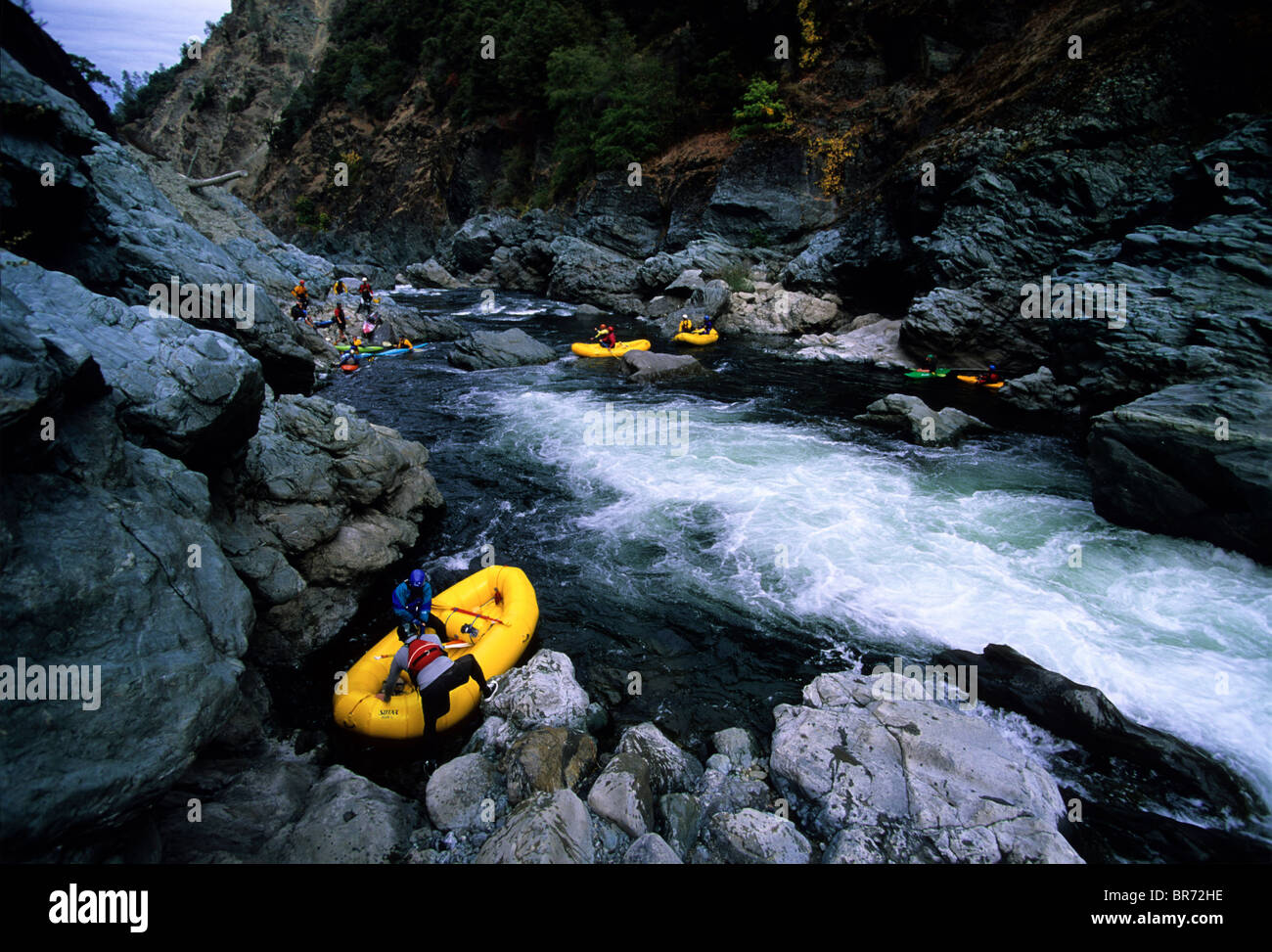 Rafers and kayakers enjoy an afternoon in the Burnt Ranch Gorge Trinity ...
