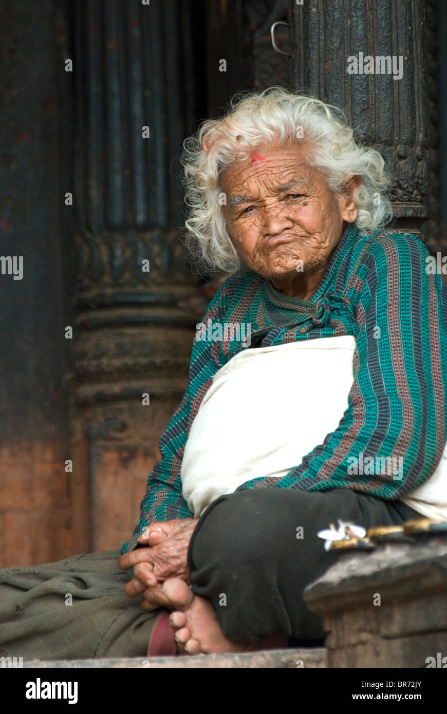 Elderly Newar woman in Nepal Stock Photo - Alamy