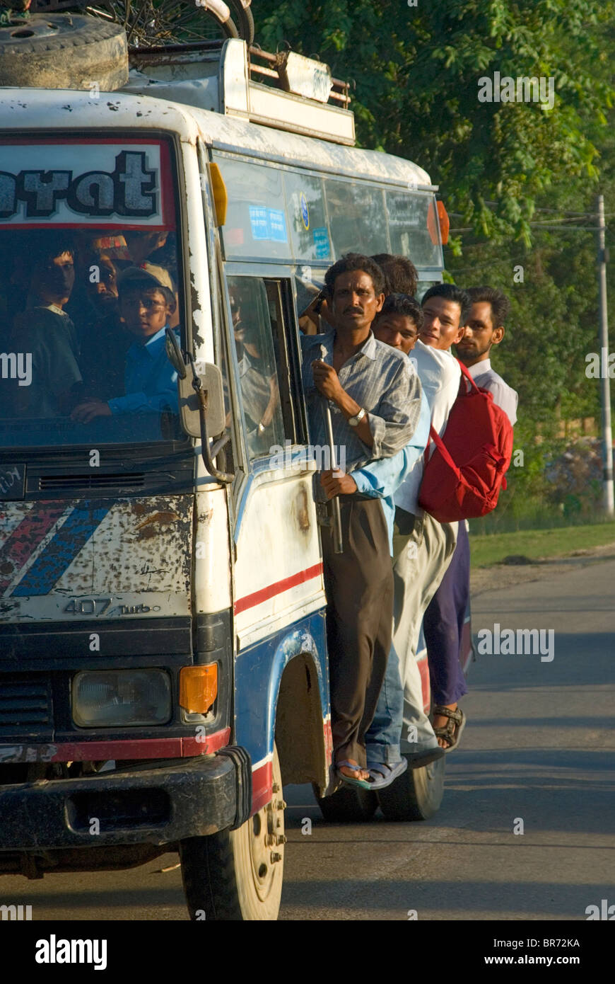 An overloaded bus in Nepalgunj Nepal Stock Photo - Alamy