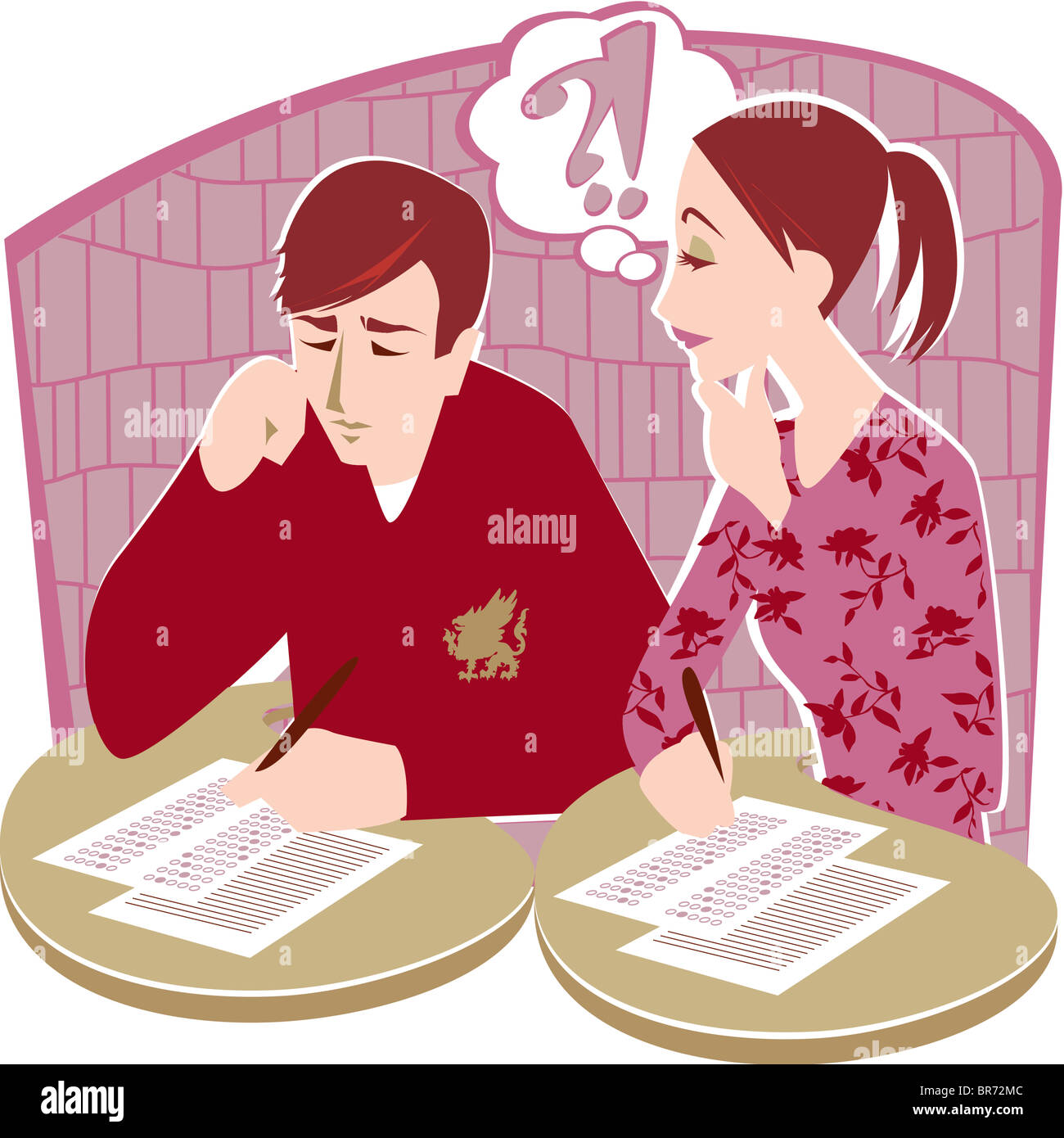 A woman cheating on an exam Stock Photo - Alamy