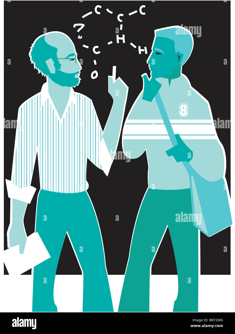 Chemistry teacher with two students hi-res stock photography and images ...